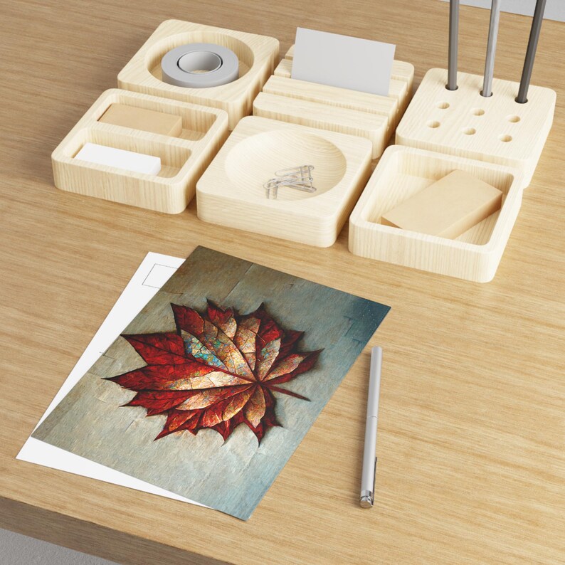 Maple Leaf Mosaic Fine Art Postcards - Etsy