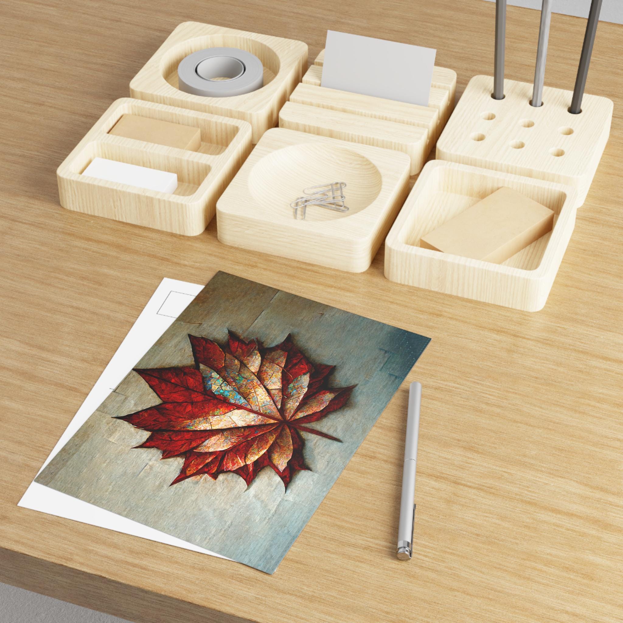 Maple Leaf Mosaic Fine Art Postcards - Etsy