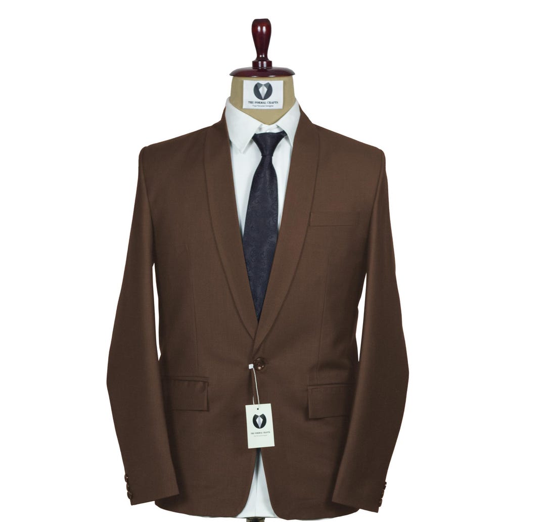 Men's Coffee Color 2-piece Suits, Suit for Wedding, Engagement, Groom ...