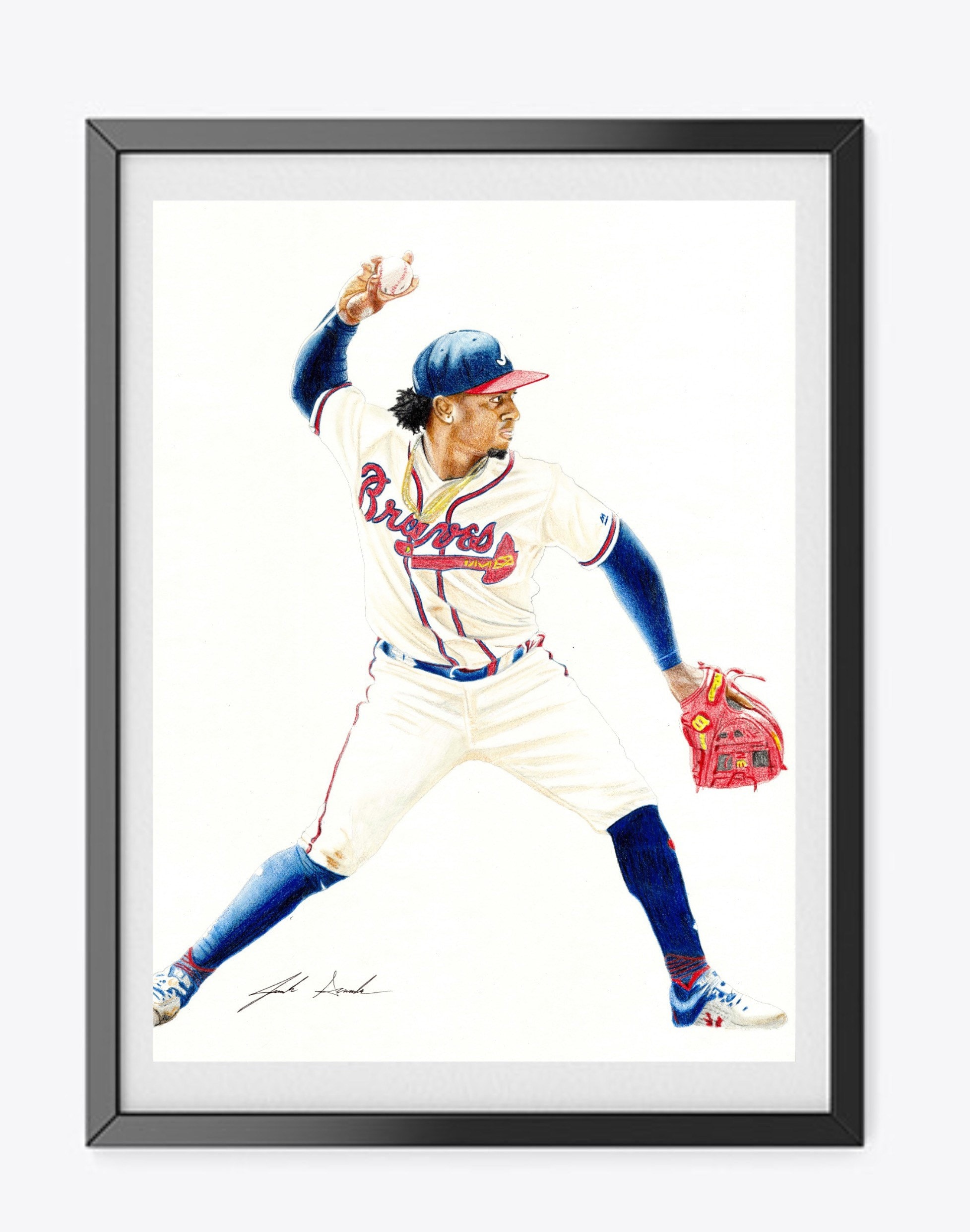 Atlanta Braves Ozzie Albies Drawing - Etsy