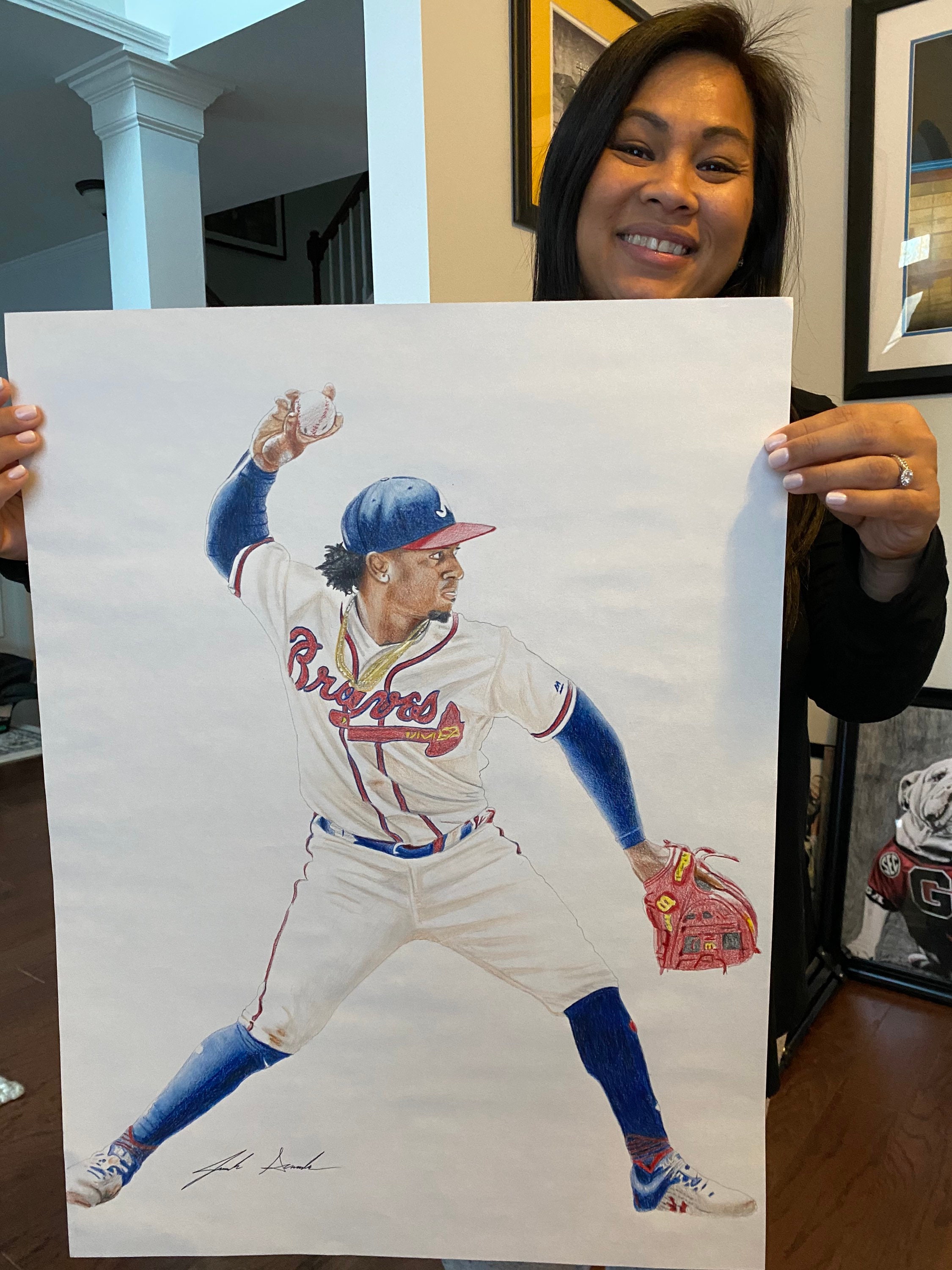 Atlanta Braves Ozzie Albies Drawing - Etsy