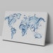 Tranquil Aqua World Map Canvas Print Oceanographic Artwork, Coastal ...