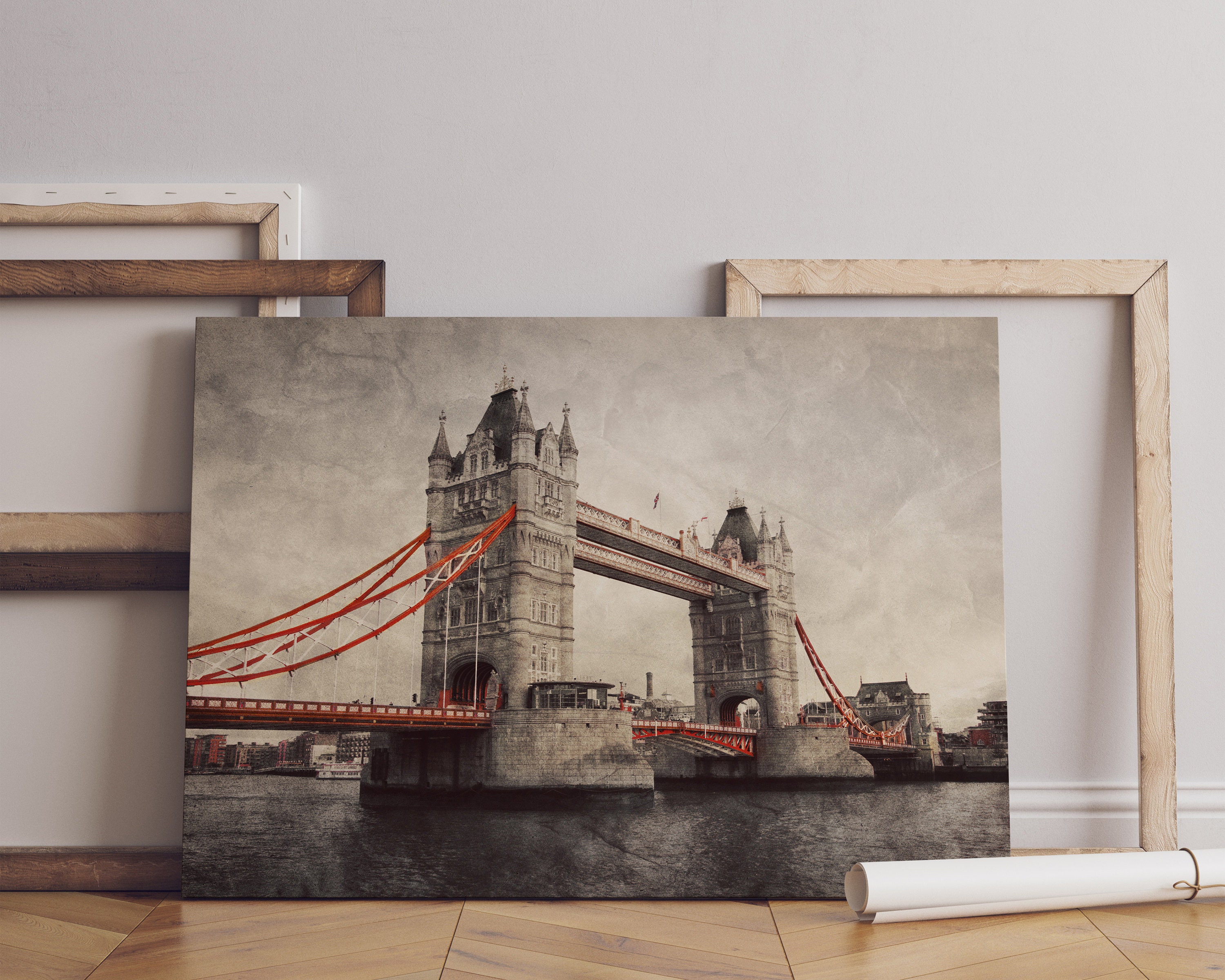 Guiding the Thames: A Vintage Tower Bridge Canvas Print London's ...