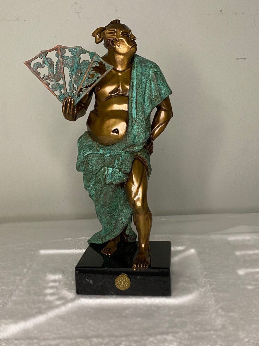 Statuette Sculpture Japanese Philosopher Patinated Bronze Marble - Etsy