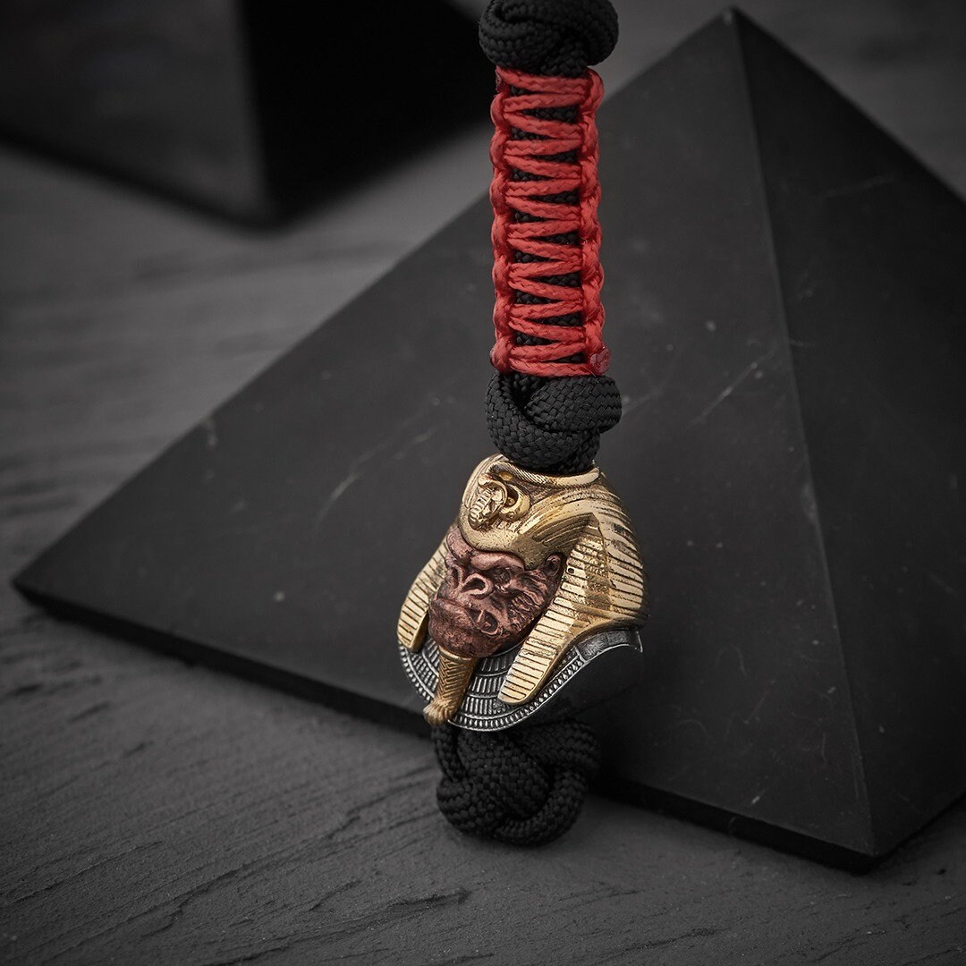Knife Bead Pharaoh Gorilla Bronze Brass Nickel Silver EDC Paracord ...