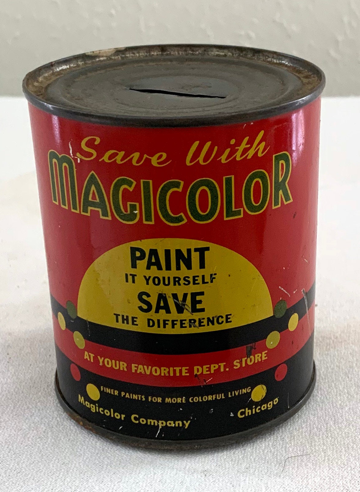 Vintage Magicolor Paint Can Coin Bank - Etsy