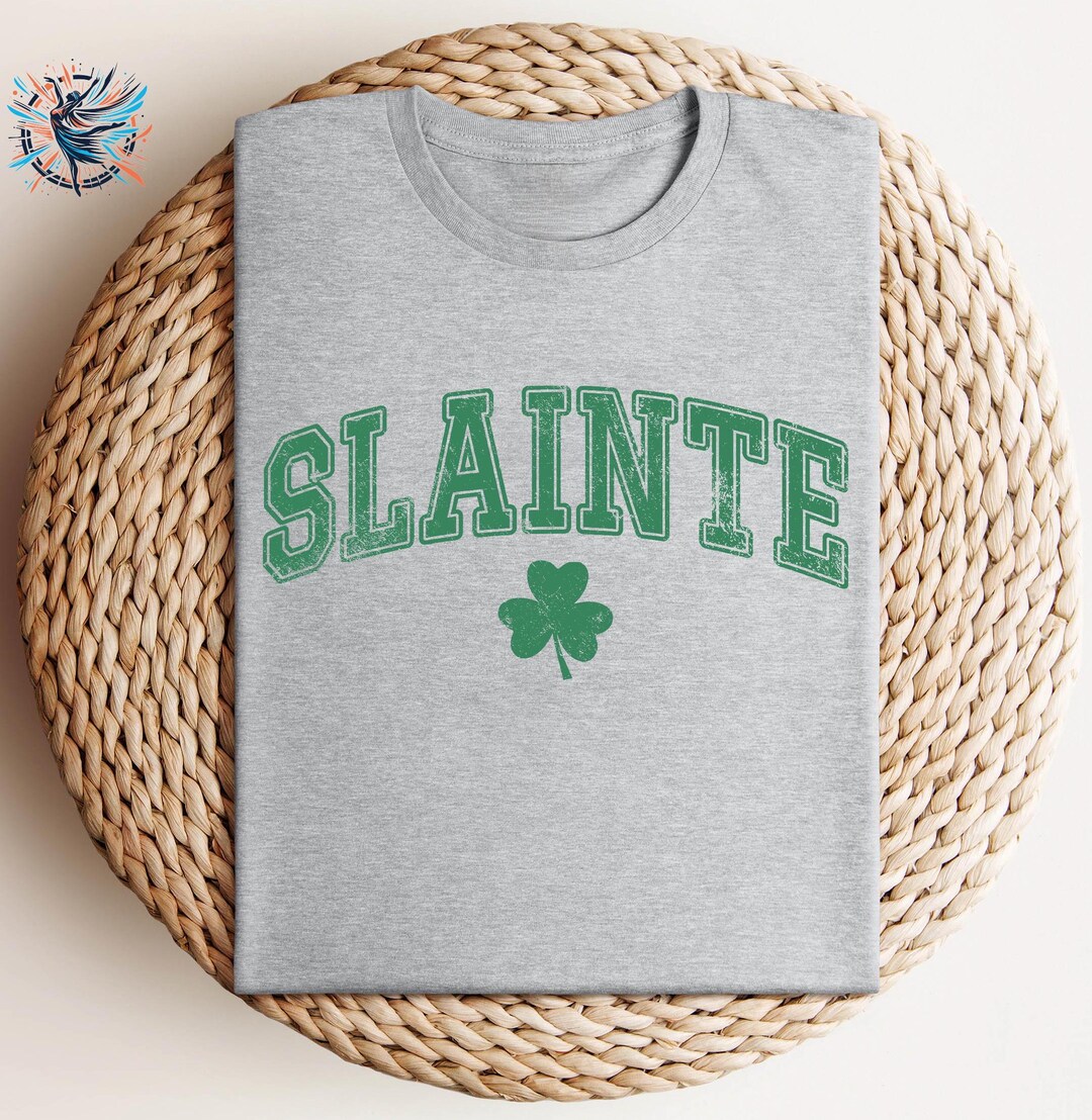 Retro Slainte Shamrock Shirt - St Patricks Day Crewneck - Etsy