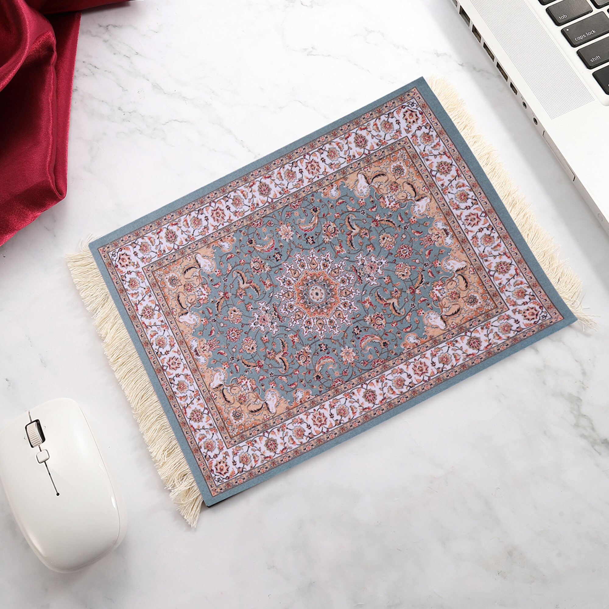 Handmade Rug Mouse Pad Vintage Carpet Rubber Mousemat for Home Office ...
