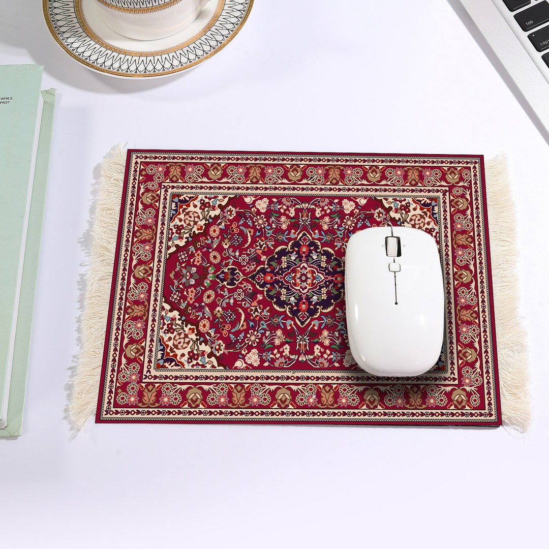 Beautiful Oriental Rug Style Mousepad, Beige Miniature Carpet Computer ...