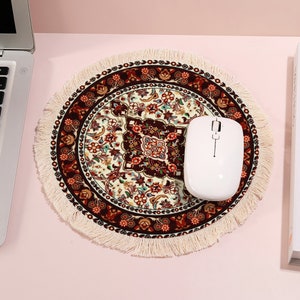 Handmade Rug Mouse Pad Vintage Carpet Rubber Mousemat for Home Office ...