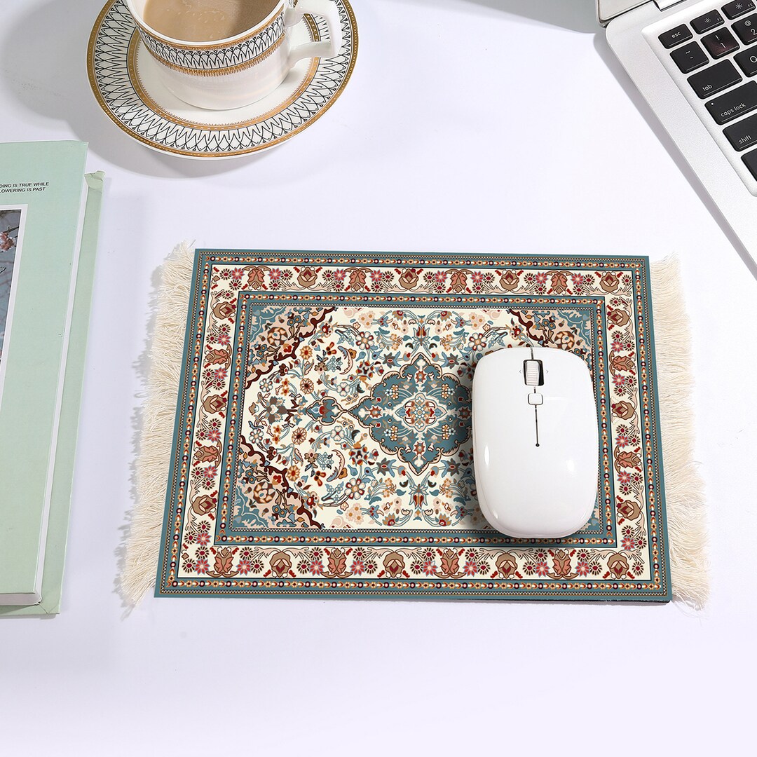 Handmade Rug Mouse Pad Vintage Carpet Rubber Mousemat for Home Office ...