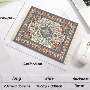Handmade Rug Mouse Pad Vintage Carpet Rubber Mousemat for Home Office ...