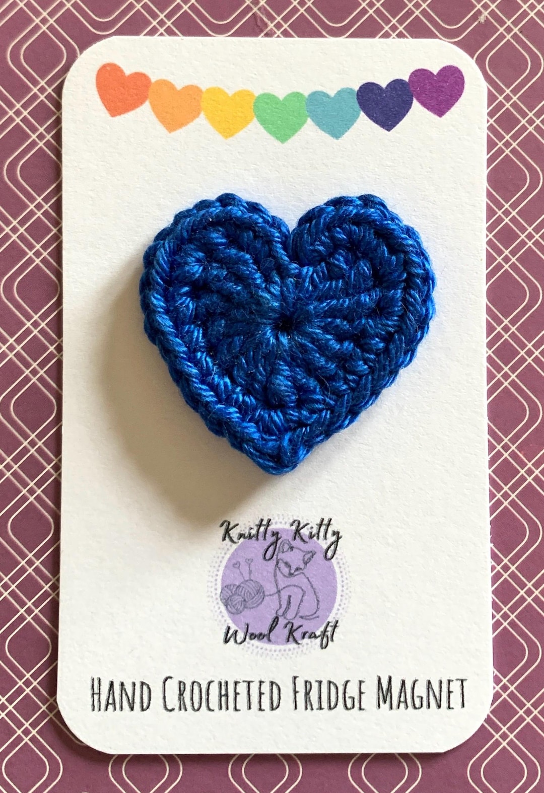 Hand Crocheted Heart Fridge Magnet ***PERSONALISABLE*** - Etsy