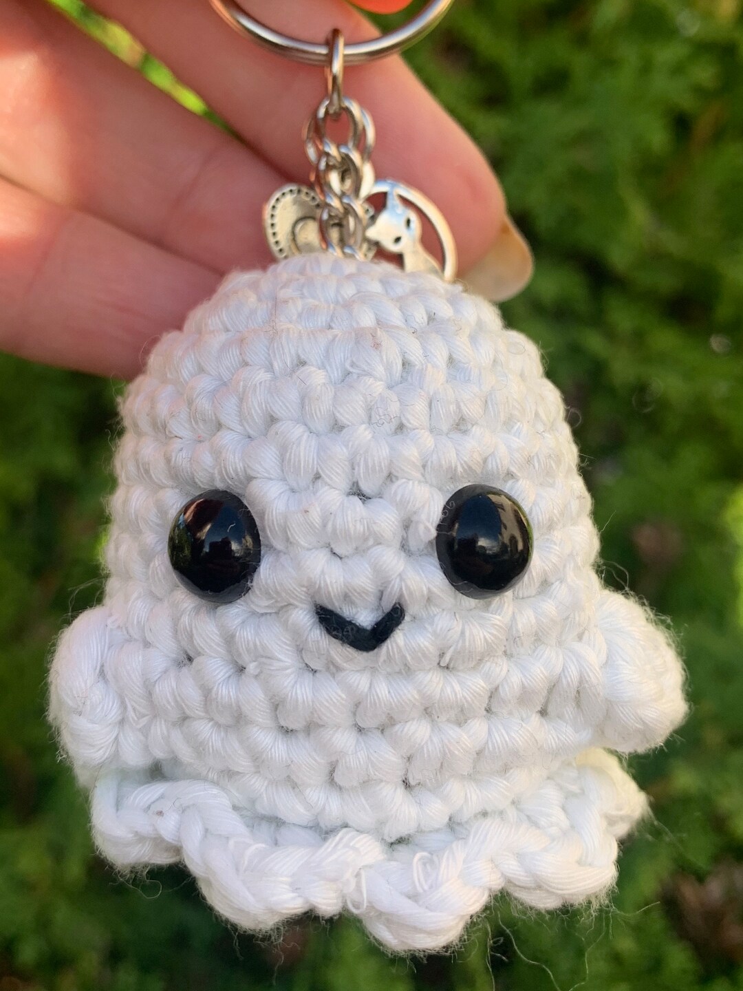 Hand Crocheted Glow in the Dark Ghost Keychain - Etsy