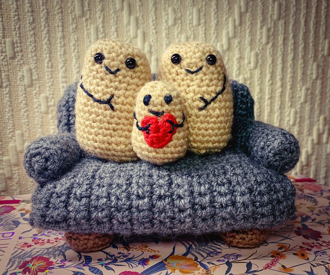 Hand Crocheted Couch Potato Family - Etsy