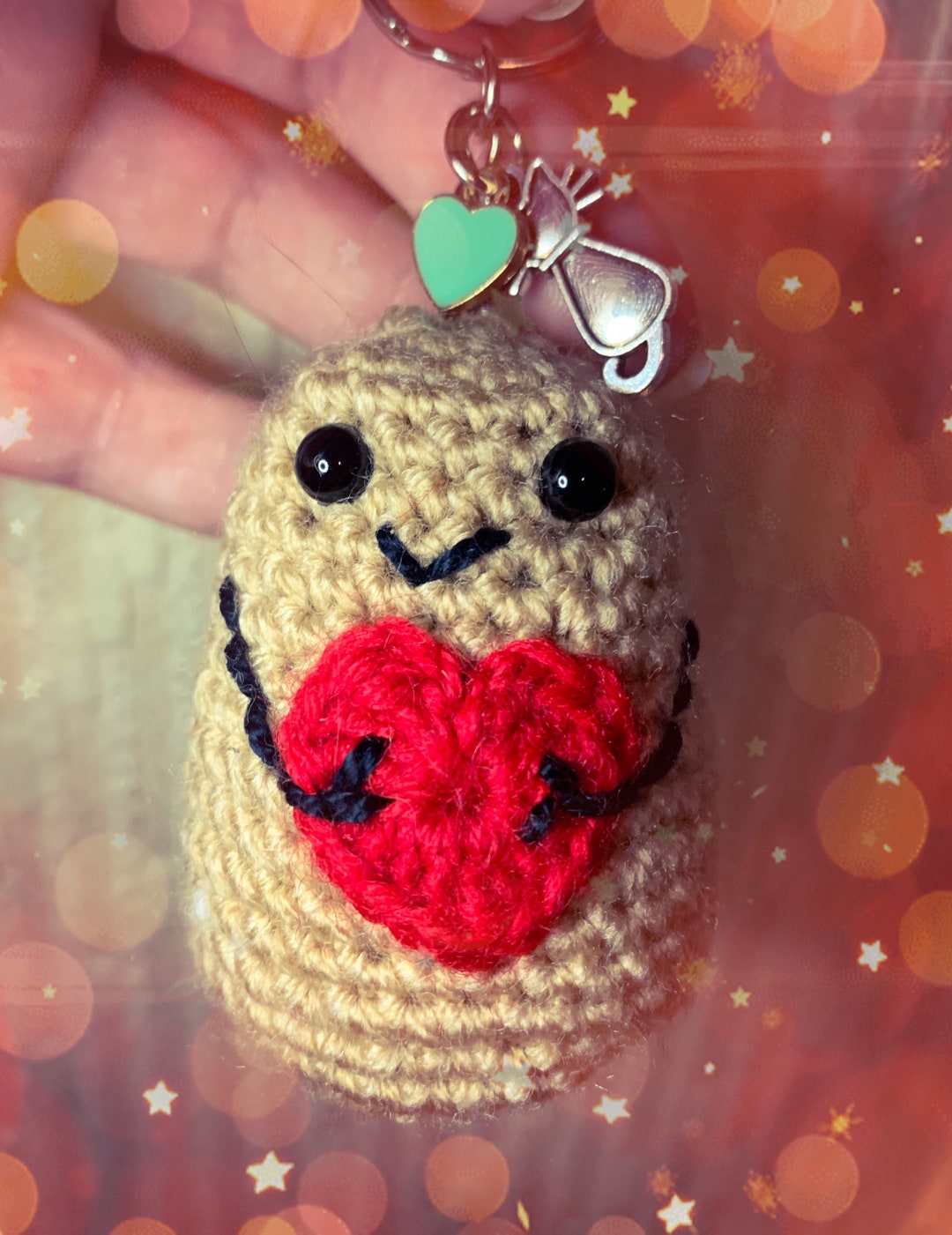 Hand Crocheted Emotional Support Potato Keychain - Etsy