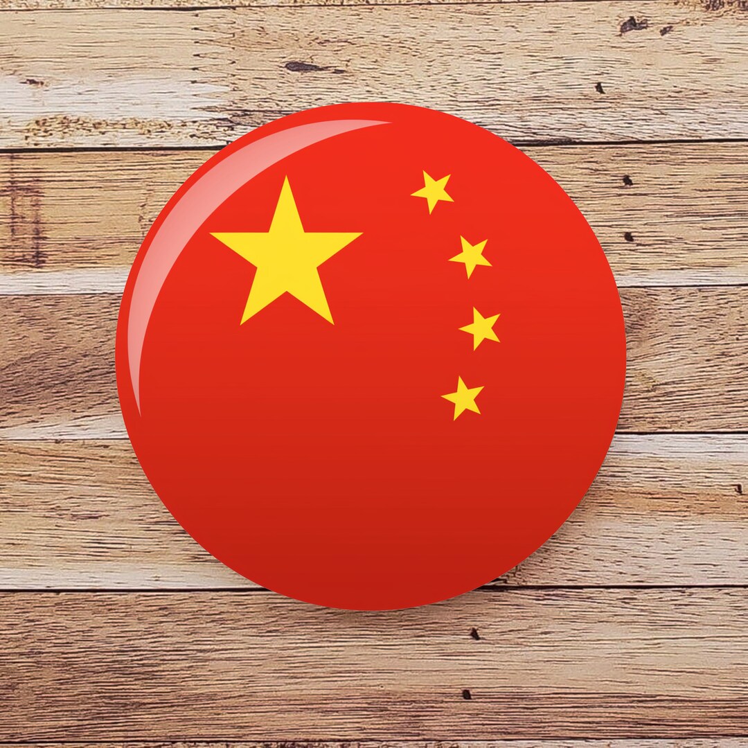 Premium Whimsical Round China Flag Vinyl Sticker - Circular Design ...