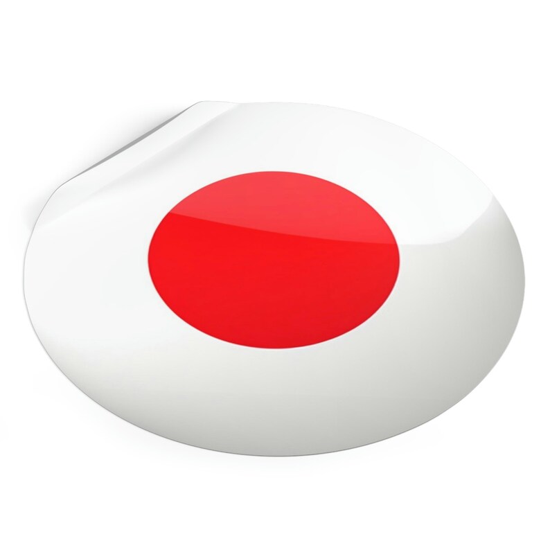 Premium Whimsical Round Japan Flag Vinyl Sticker - Circular Design ...