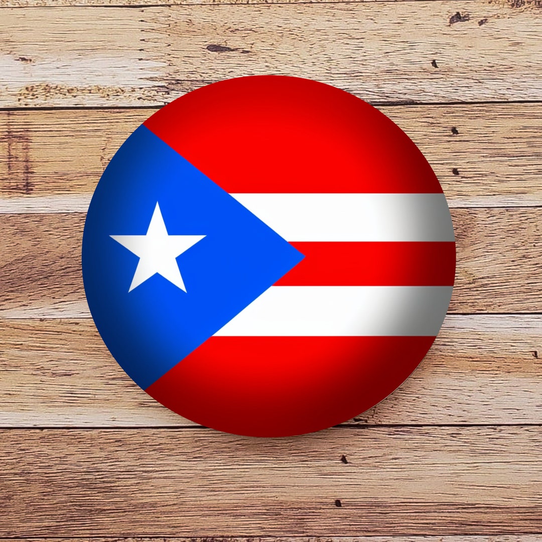Premium Whimsical Round Puerto-rico Flag Vinyl Sticker - Circular ...