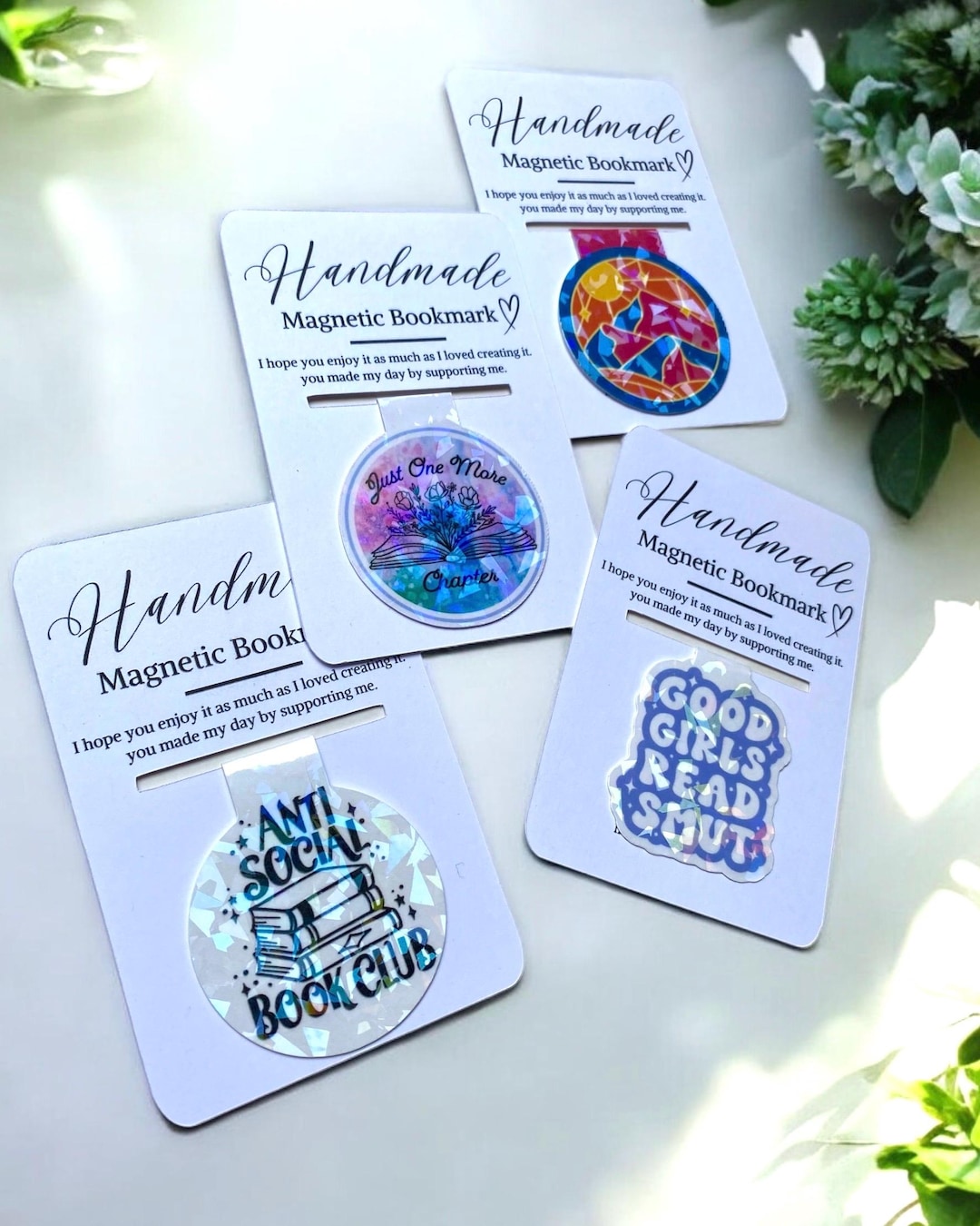 Handcrafted Magnetic Bookmarks With Holographic Shine - Etsy