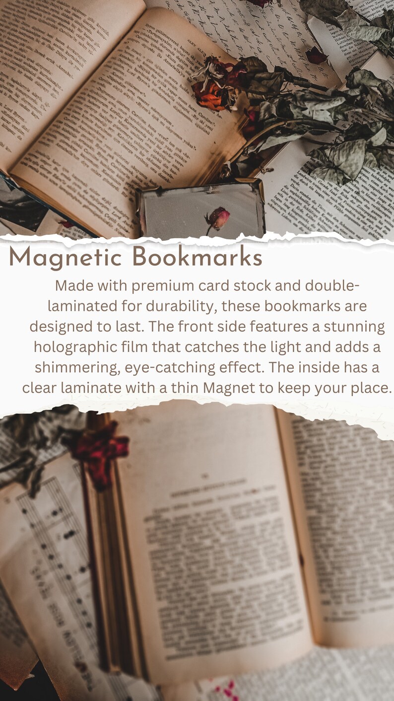 Customized Magnetic Bookmarks With Holographic Shine - Etsy