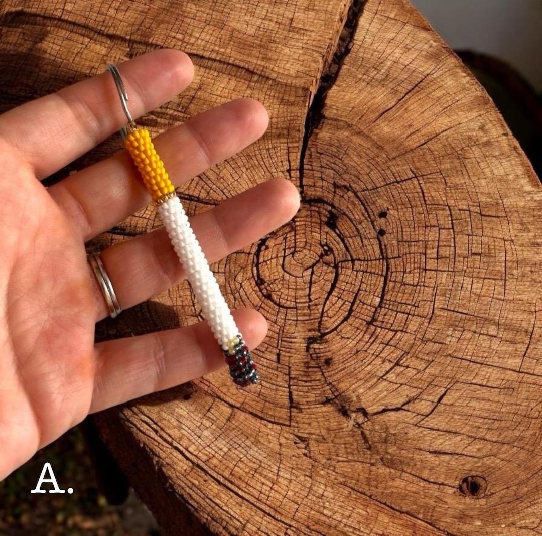 Funny Cigarette Keychain – Beaded Gag Gift, Smoker Keyring, Handmade ...