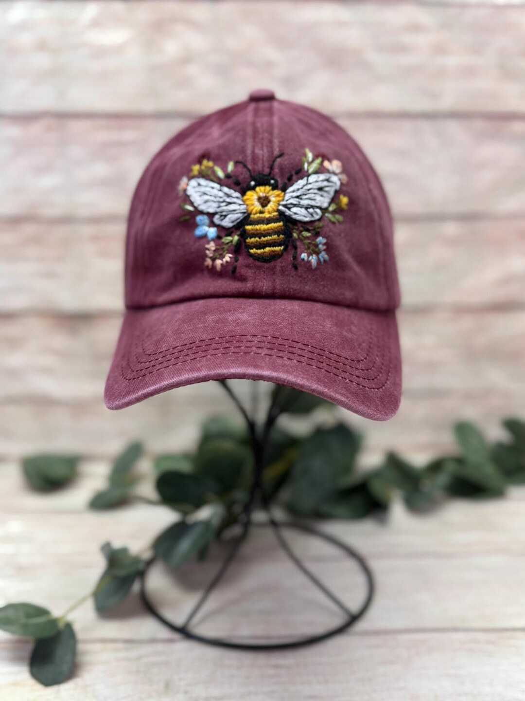 Hand Embroidered Baseball Caps -things With Wings! - Etsy