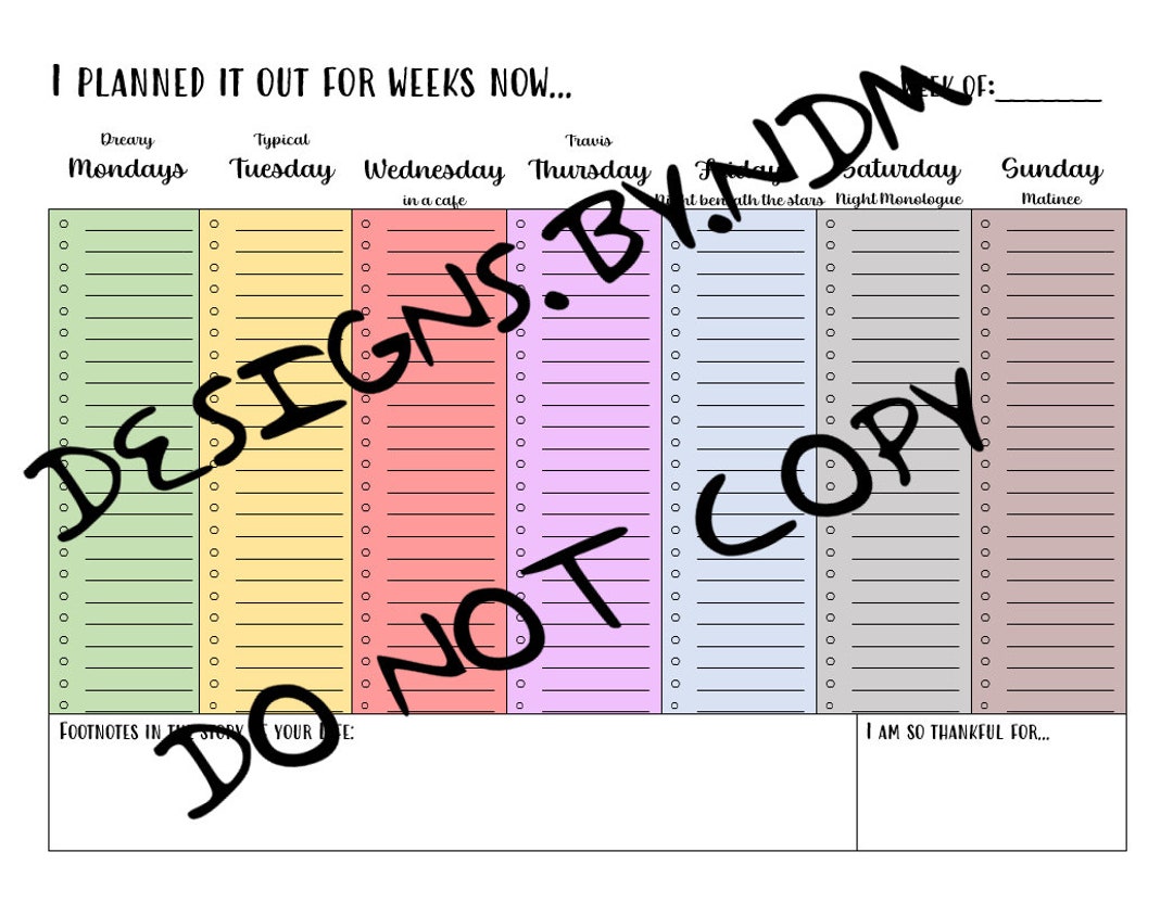 Taylor Swift Inspired Weekly Planner - Etsy
