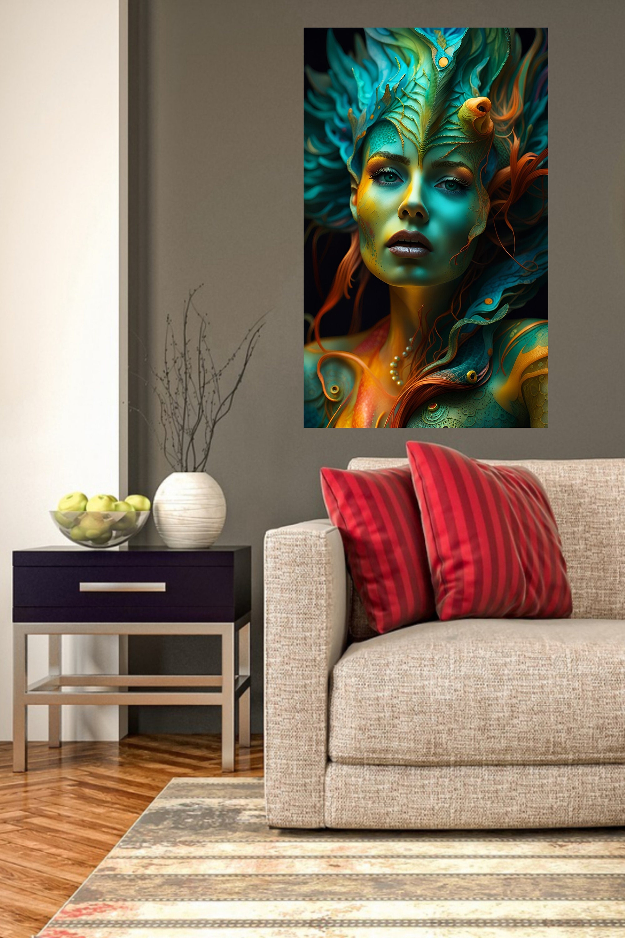 Sea Nymph Portrait Digital Image Mythical Creature Poster - Etsy