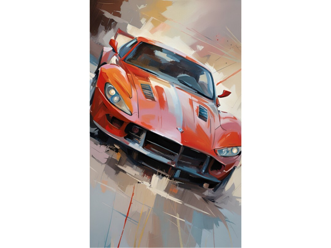 Red Speedster Poster, Red Convertible Art Print, Racing Fever, Ai ...