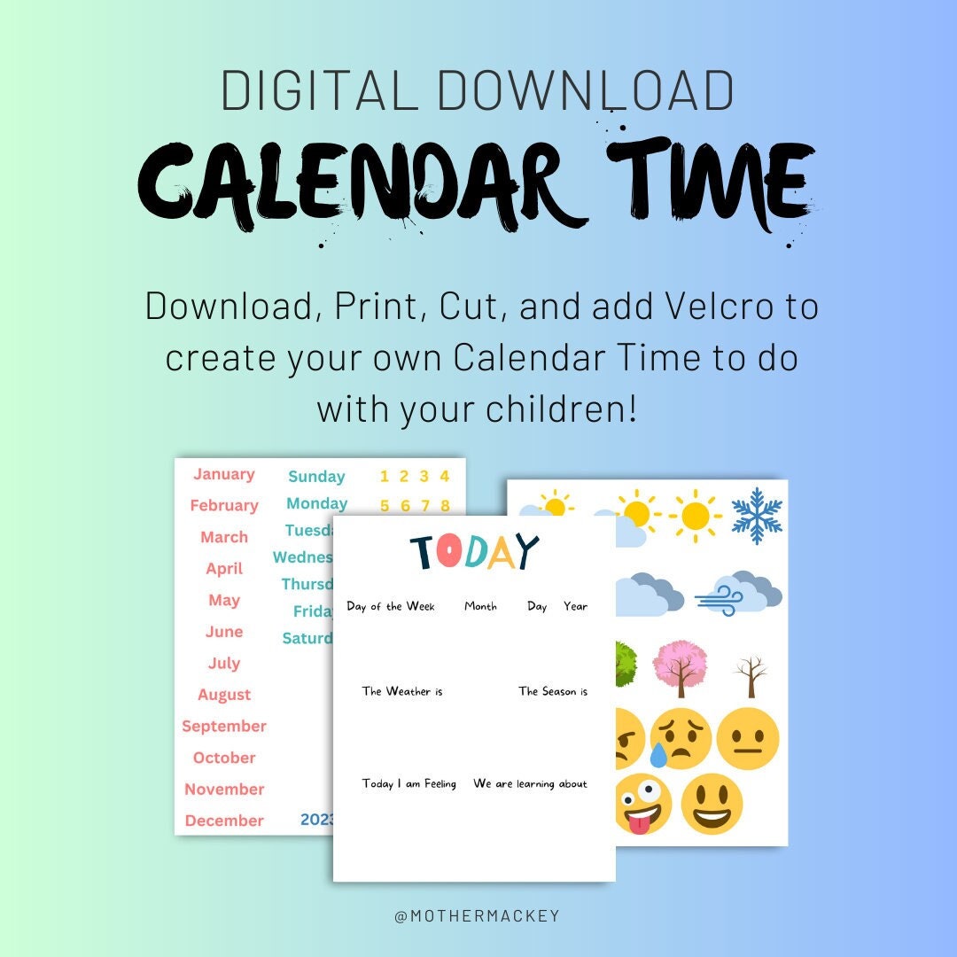 Printable Calendar Time - Etsy