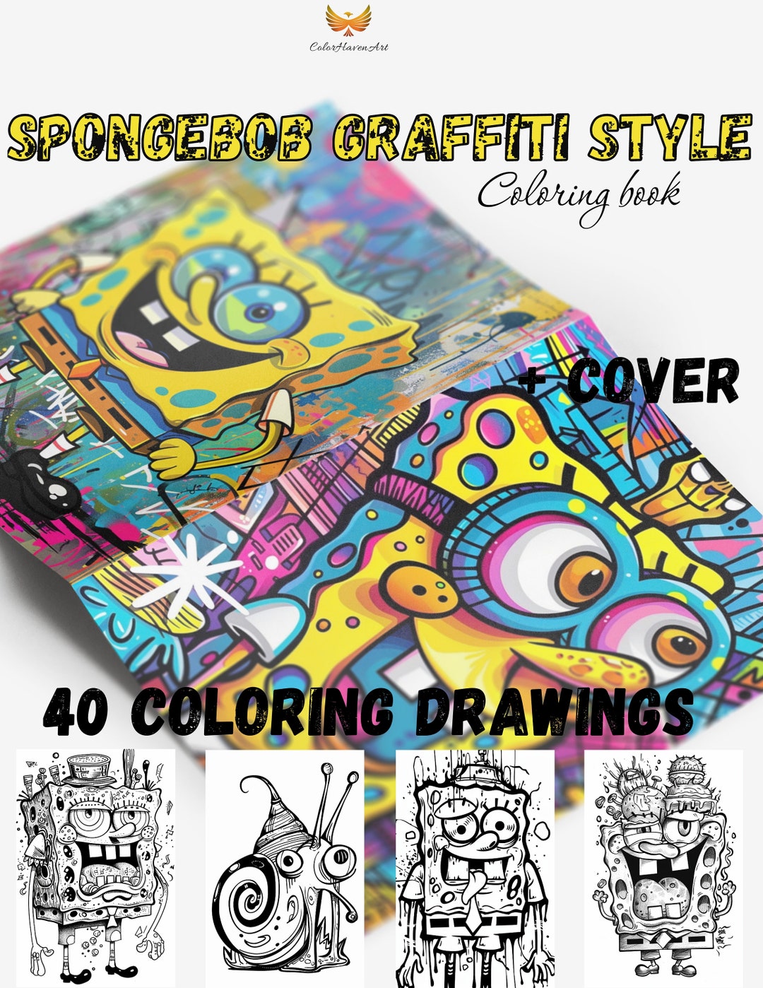 Spongebob Graffiti Style free Coloring Book for You A4 Coloring Page ...