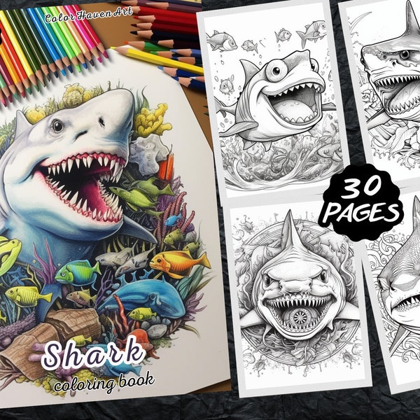 Baby Shark Birthday Coloring Pages - Etsy