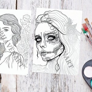 Dark Beauty Coloring Page for Adults Horror Coloring Page 100 Printable ...