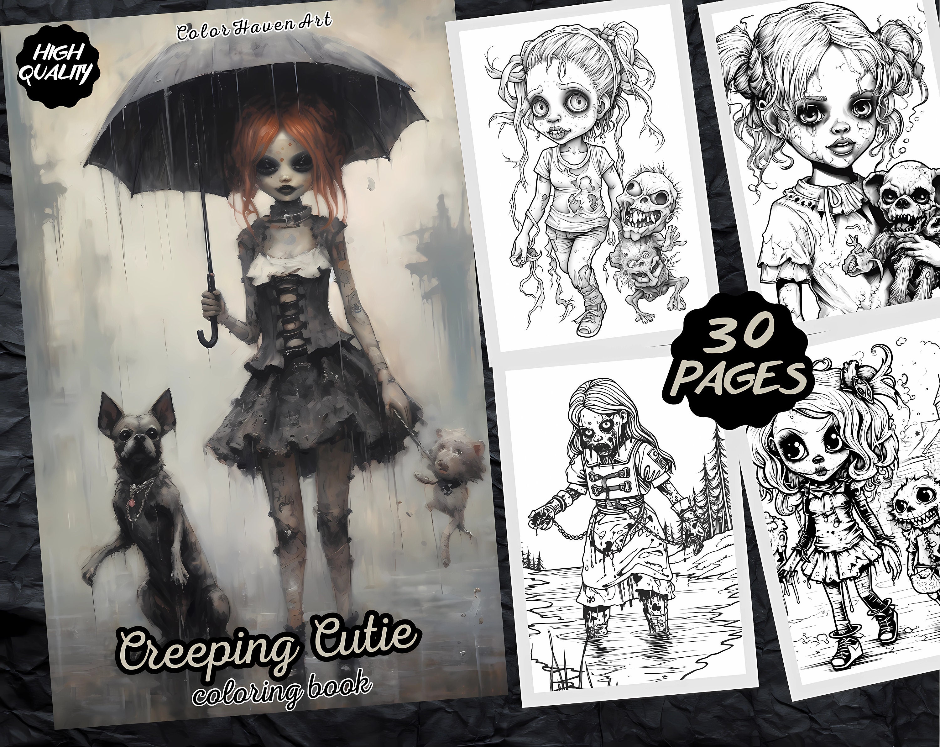 Creeping Cutie Horror Coloring Book Printable PDF Instant - Etsy