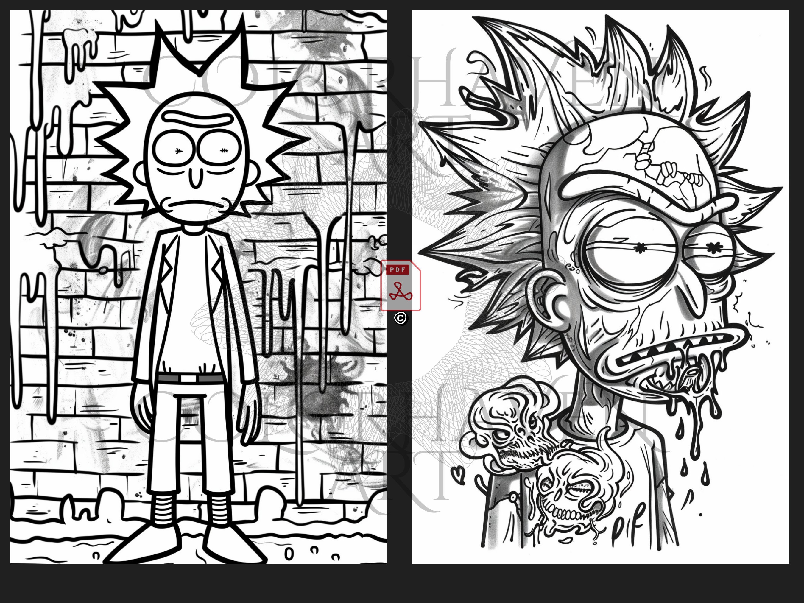Rick and Morty Graffiti Style Colorful Designs, Printable Color Pages ...