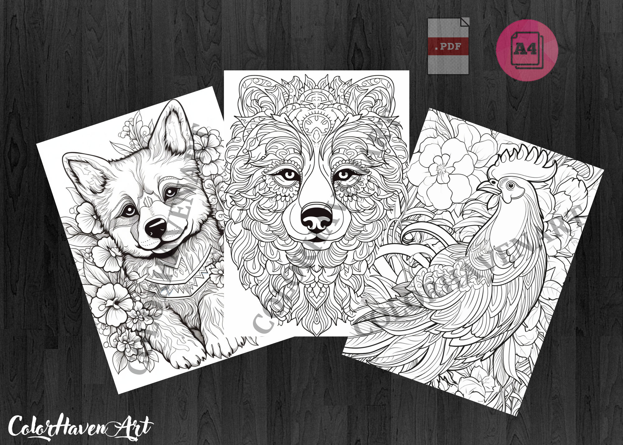 Anti-stress Animals 75 Coloring Page Adults Kids Instant - Etsy