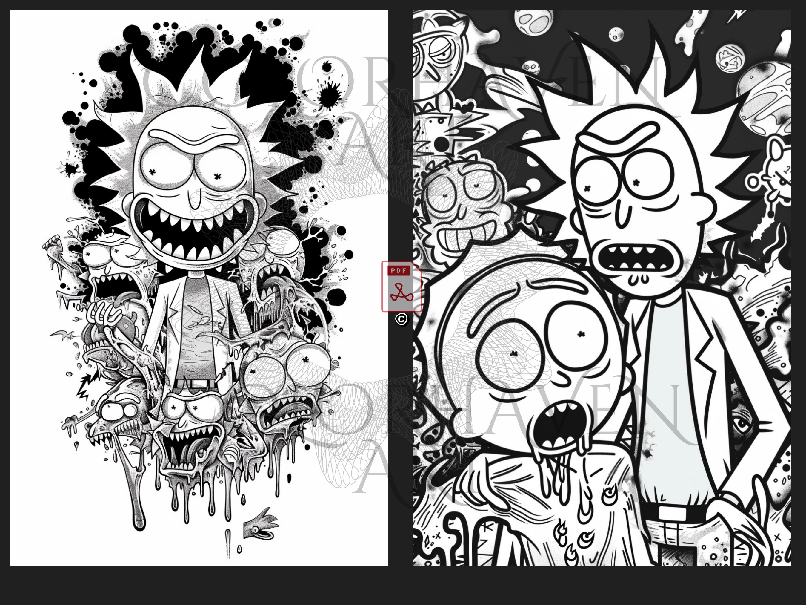 Rick and Morty Graffiti Style Colorful Designs, Printable Color Pages ...