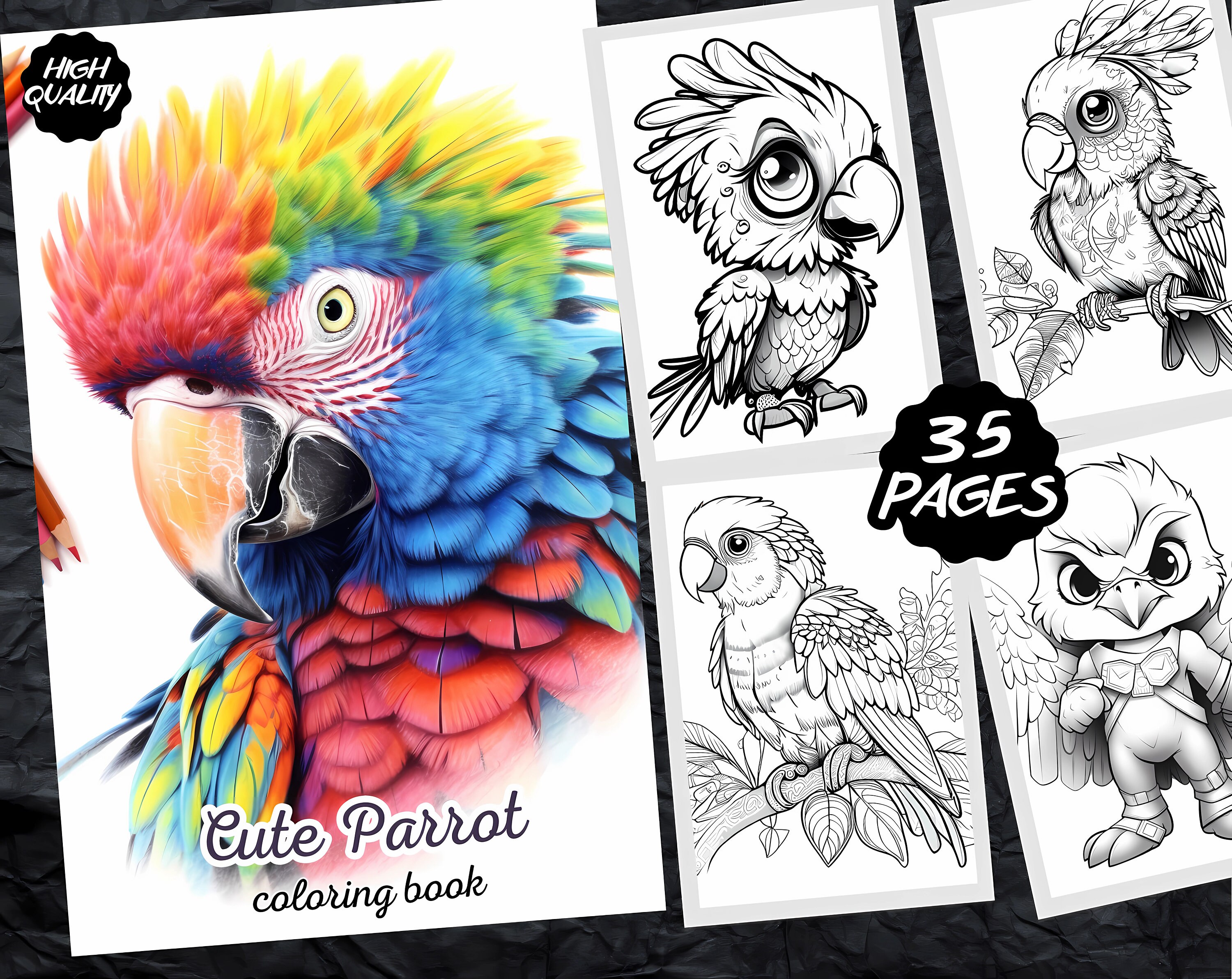 Cute Parrot Coloring Pages