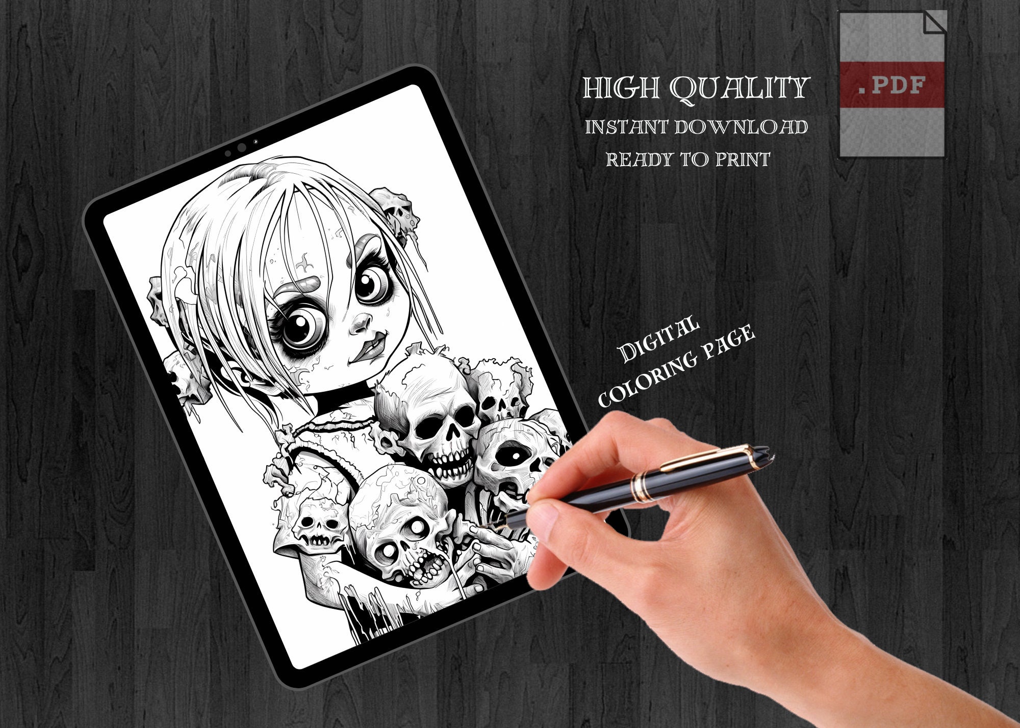 Creeping Cutie Horror Coloring Book Printable PDF Instant - Etsy