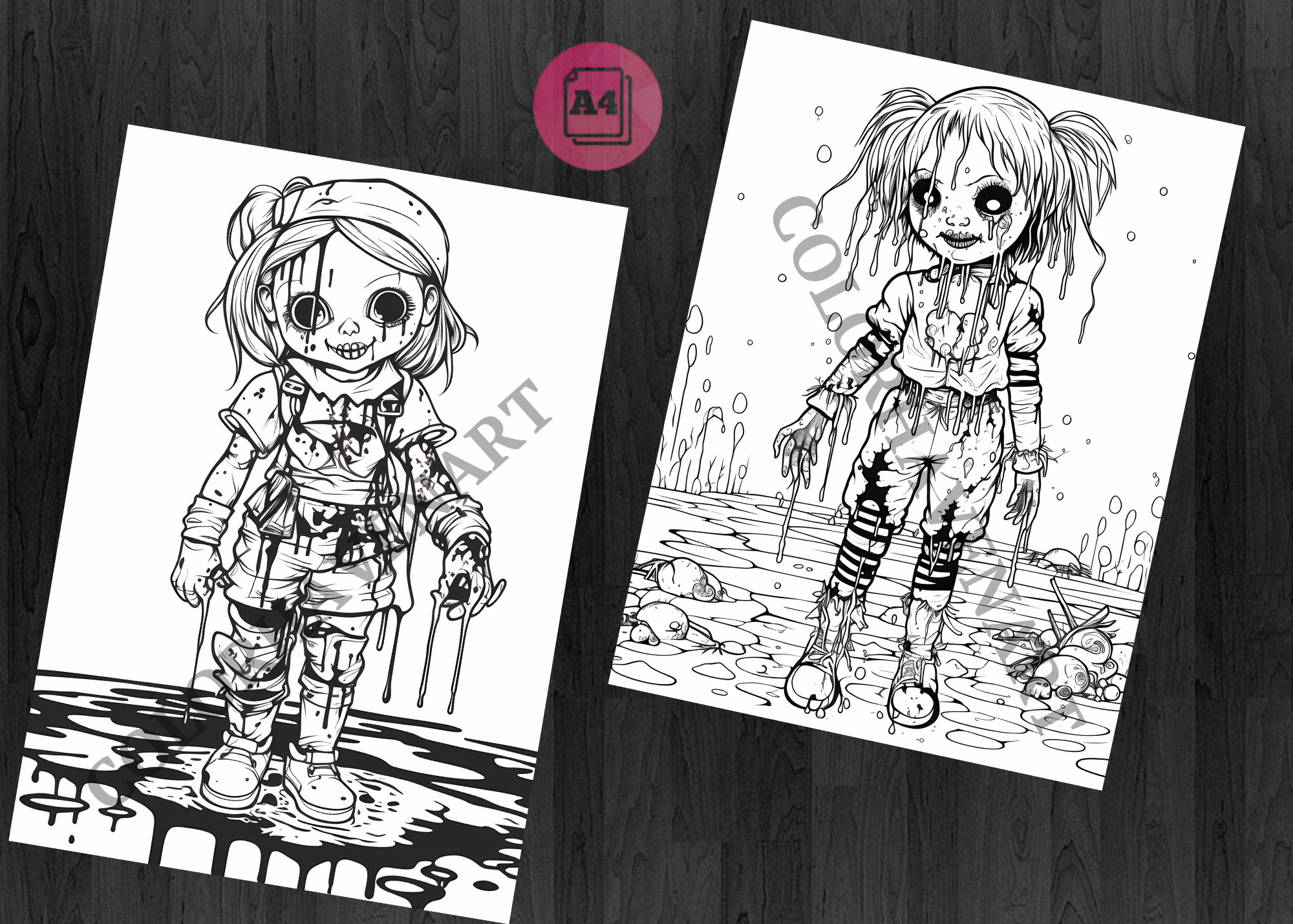 Creeping Cutie Horror Coloring Book Printable PDF Instant - Etsy