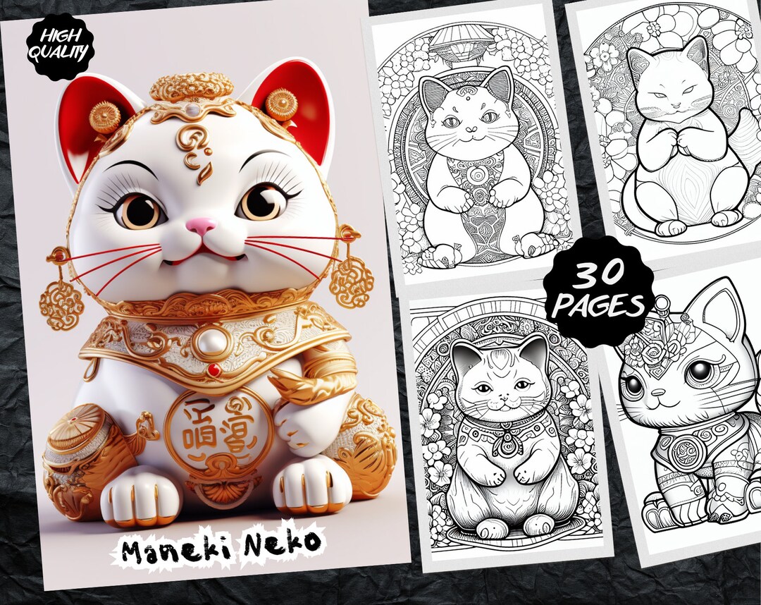 Traditional Maneki Neko Drawing