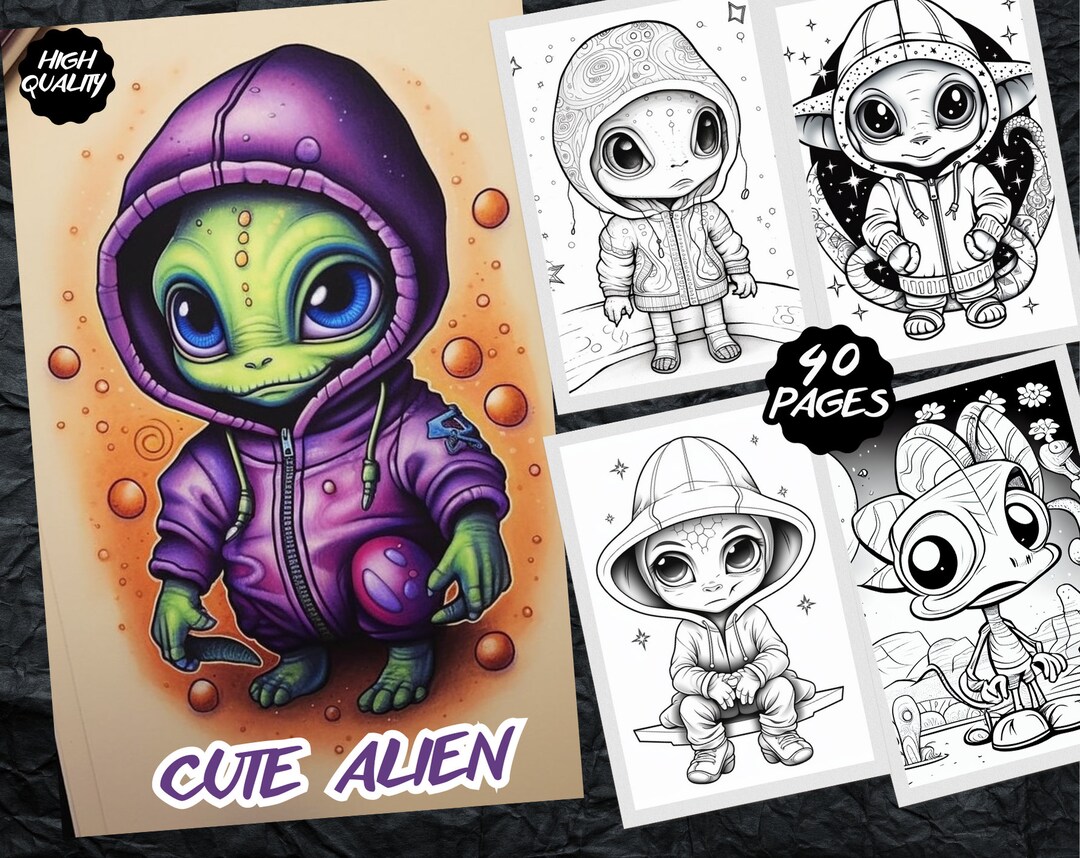 The Cute Alien Monster Activity Book: Coloring Book for Kids /color ...