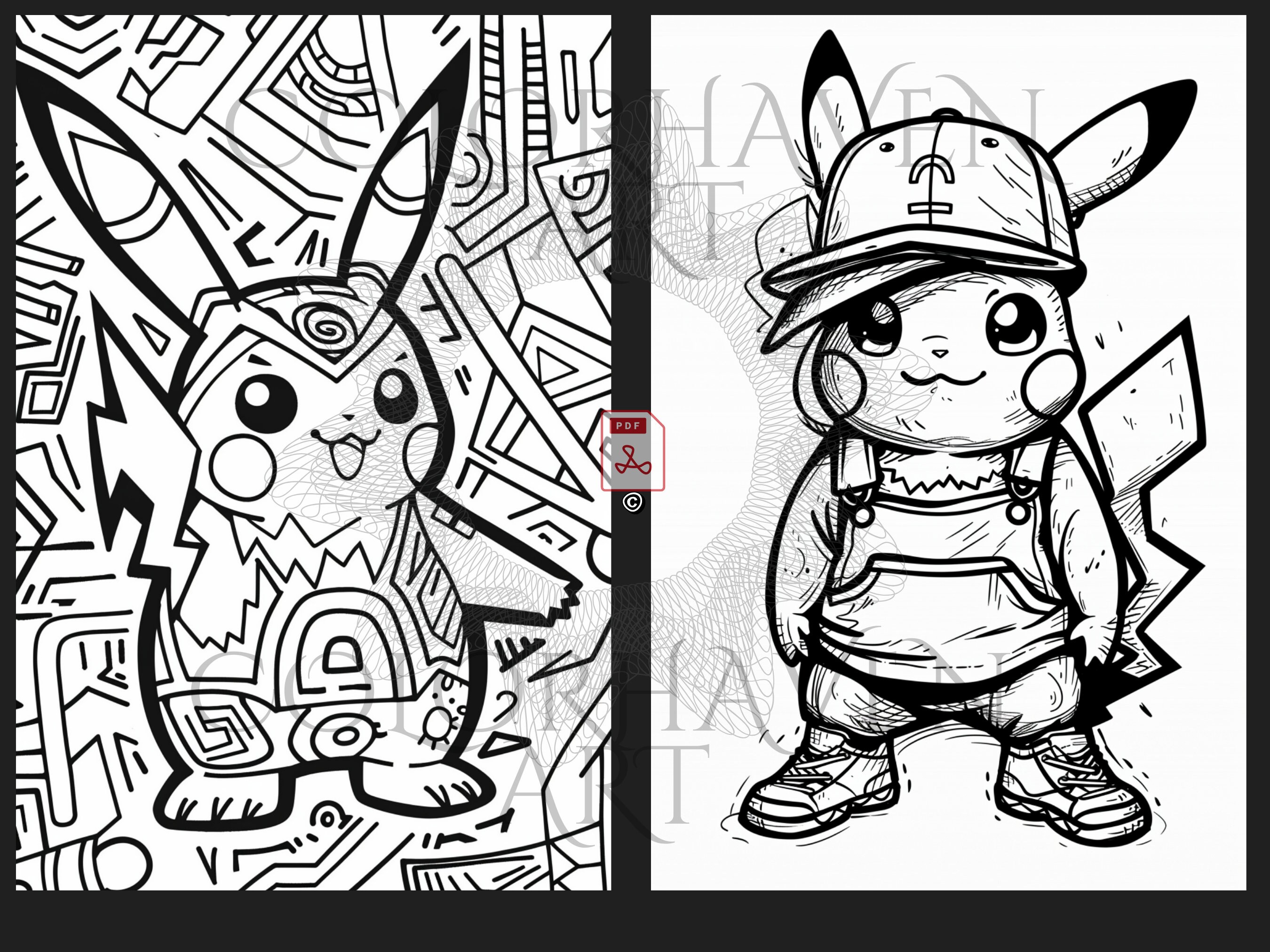 Pokémon Graffiti Style free Coloring Book Colorful Designs, Printable ...