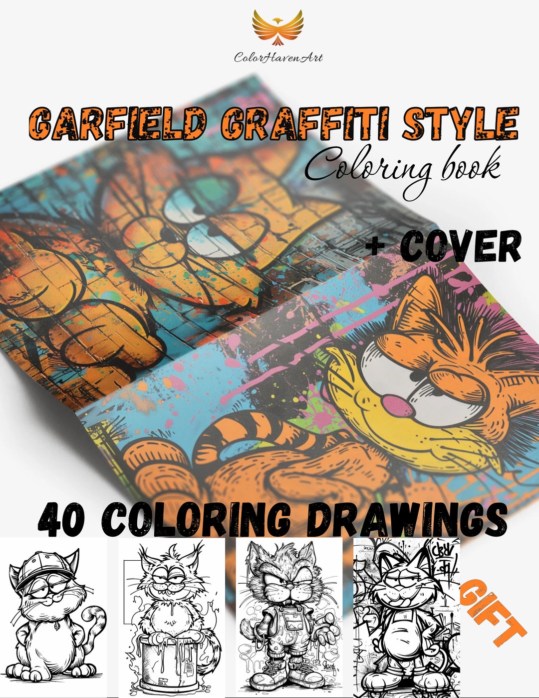 Garfield Graffiti Style free Coloring Book for You A4 Coloring ...