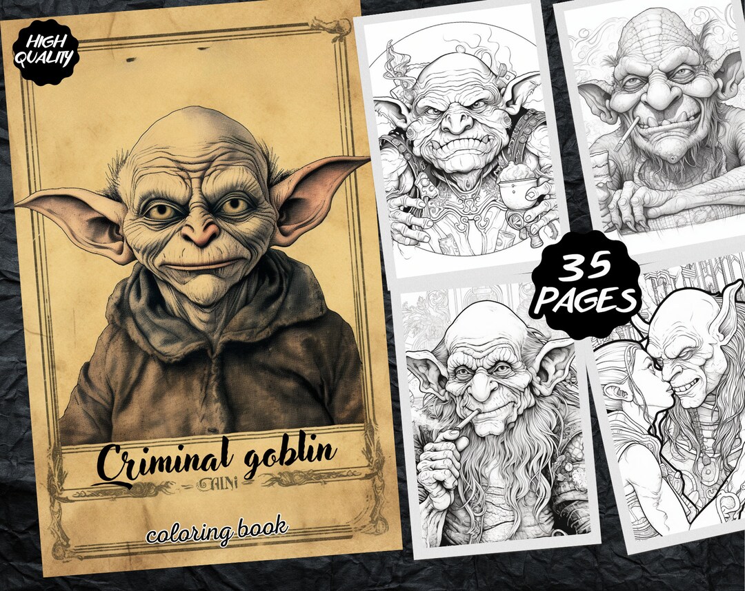 Criminal Goblin Coloring Book Printable PDF Horror Download - Etsy
