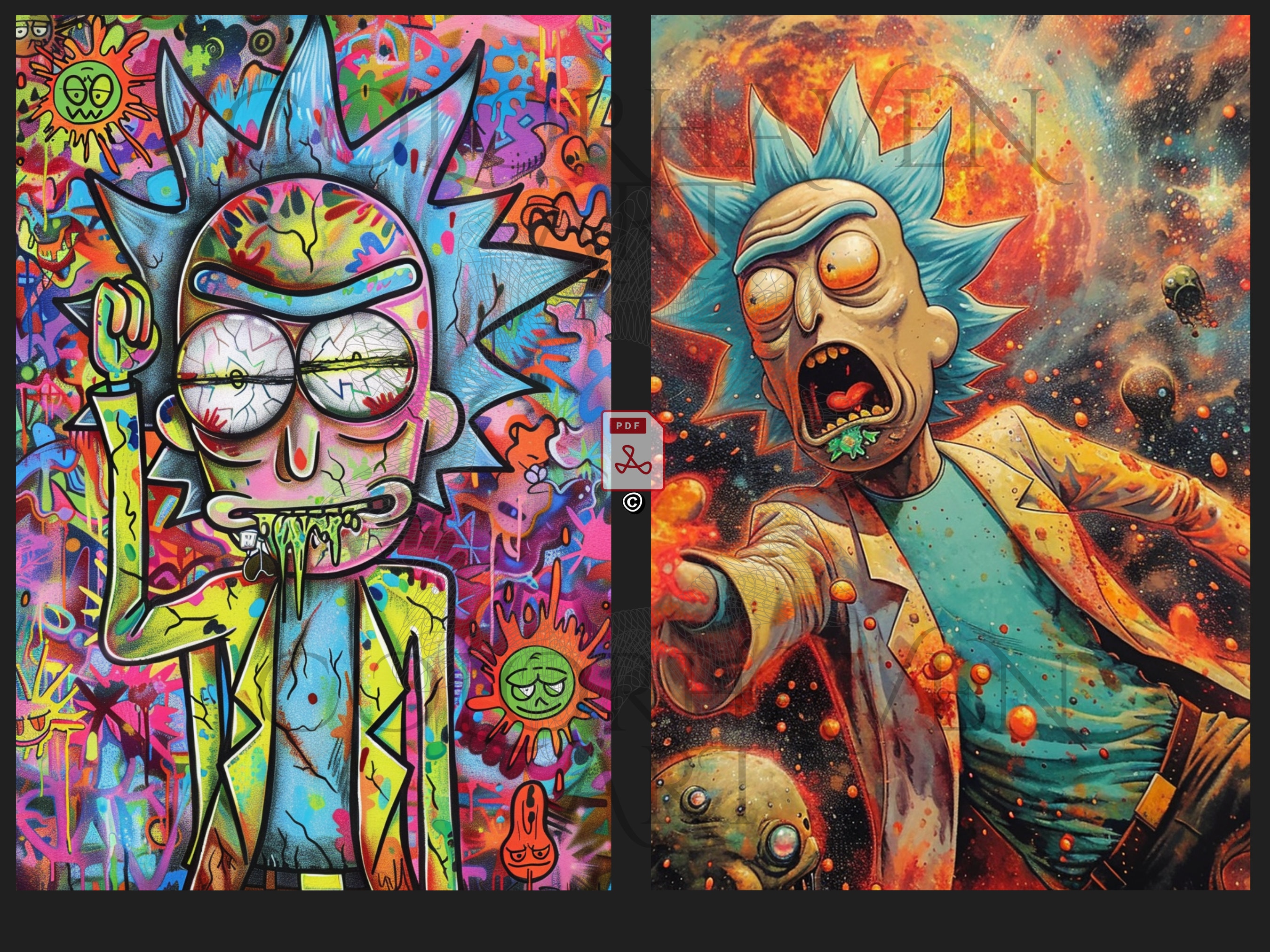 Rick and Morty Graffiti Style Colorful Designs, Printable Color Pages ...