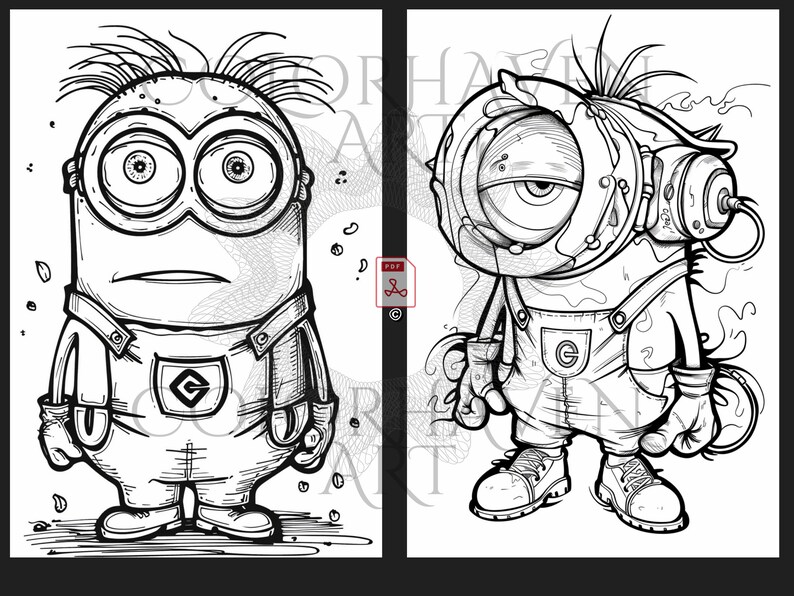 Minions Graffiti Style free Coloring Book for You A4 Coloring Beautiful ...