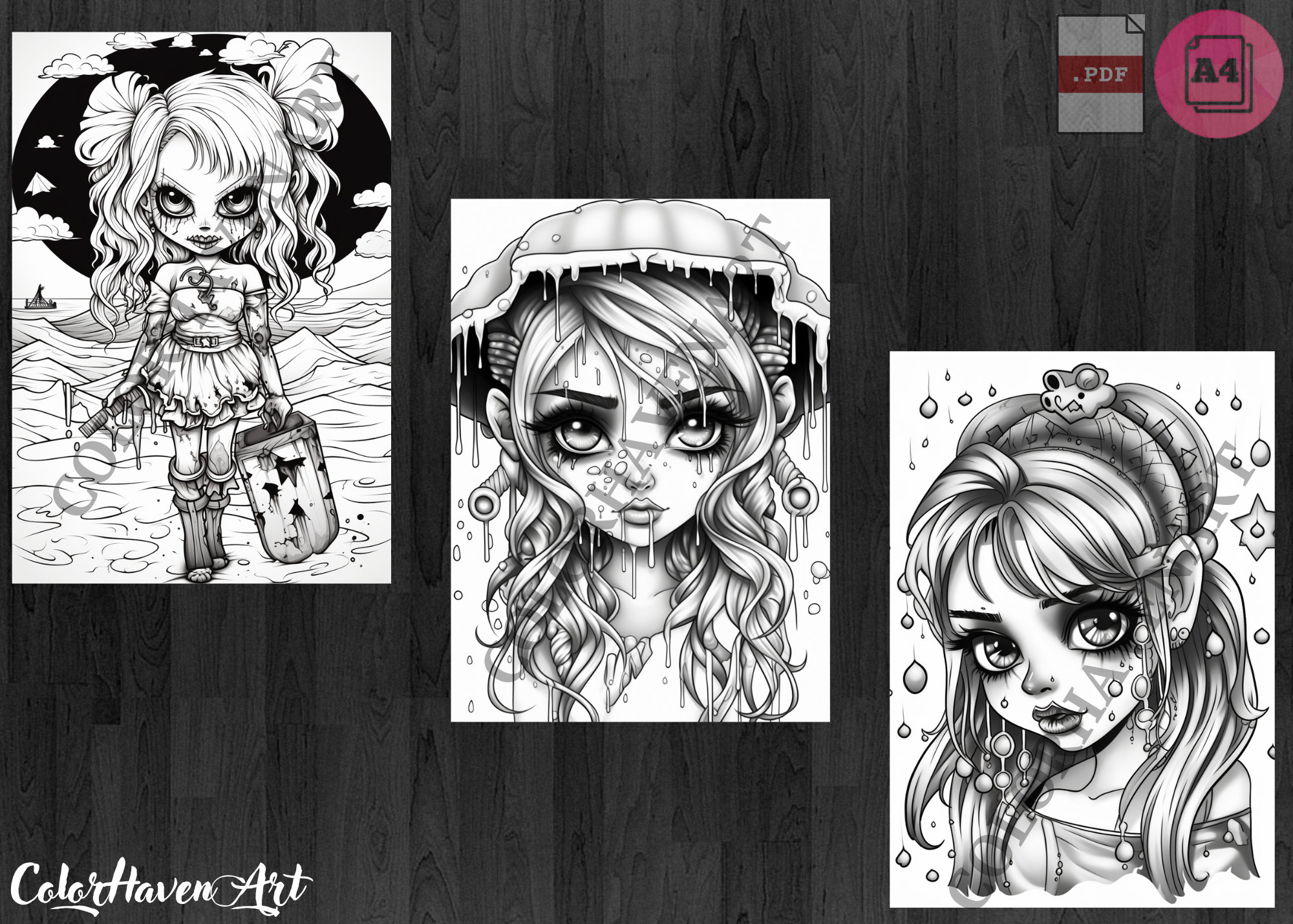 Gothic Girls Coloring Page 45 Printable PDF Instant - Etsy