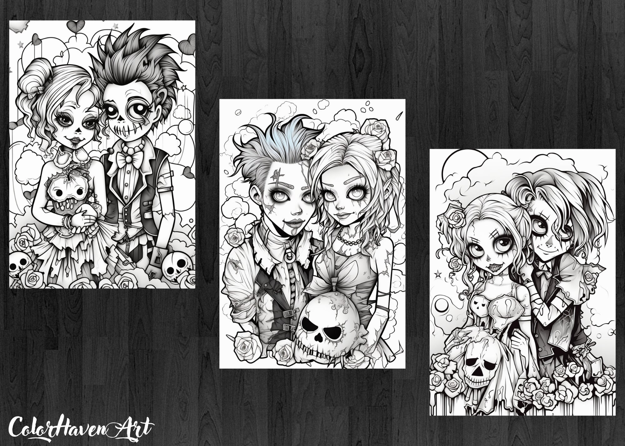 Gothic Girls Coloring Page 45 Printable PDF Instant - Etsy